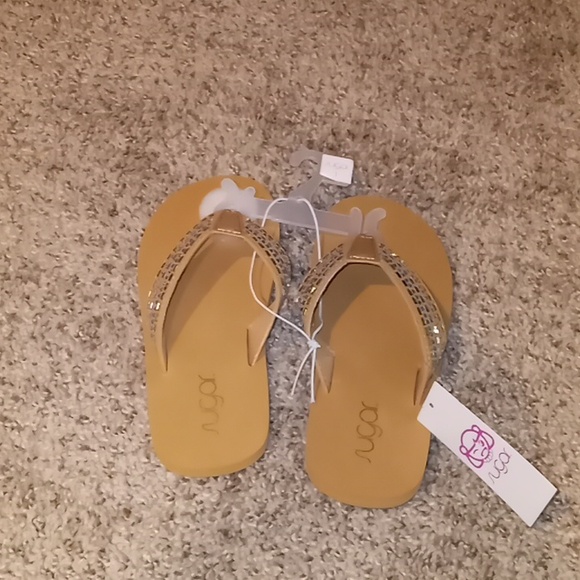 Sugar | Shoes | Sugar Girls Rhinestone Flip Flops Size | Poshmark